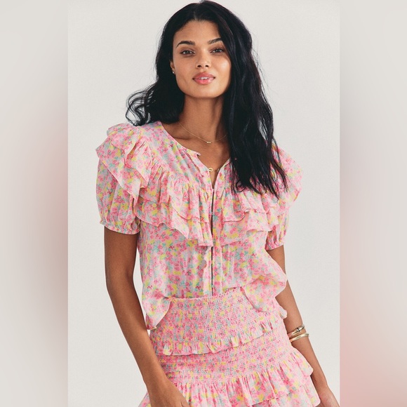 LoveShackFancy | Tops | Loveshackfancy Amora Top In Melon Punch Nwt ...